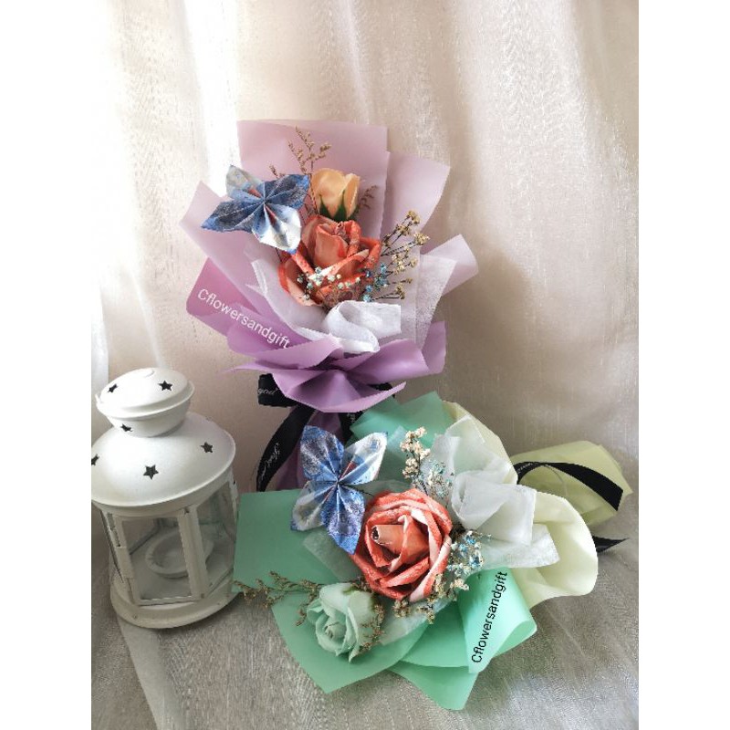 Rose and butterfly money bouquet/ Sejambak bunga duit ros dan rama-rama ...