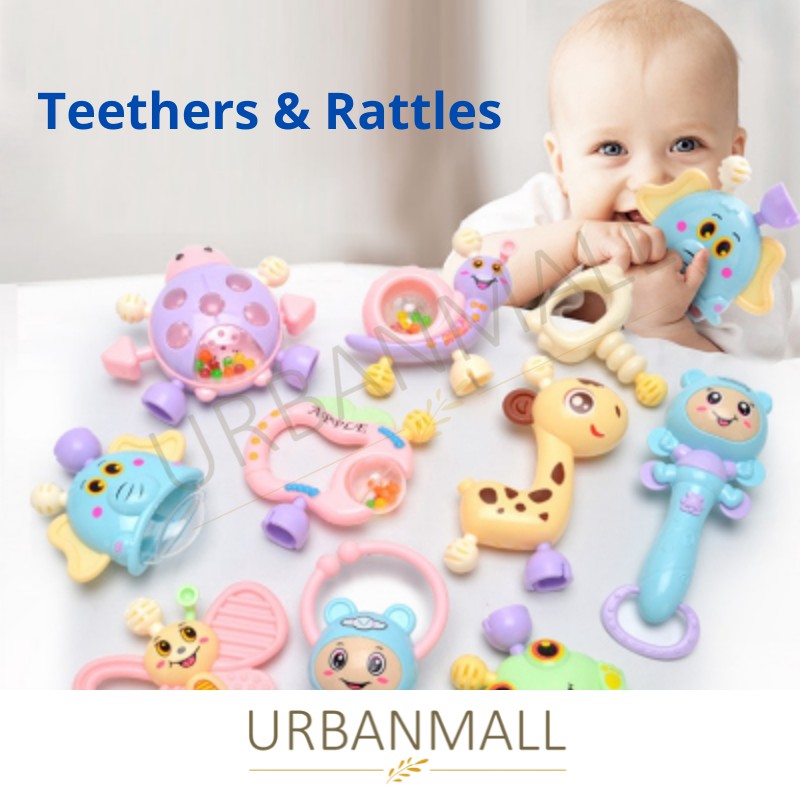 Newborn Silicon Plastic Teether Rattle Baby Toys Early Learning ...