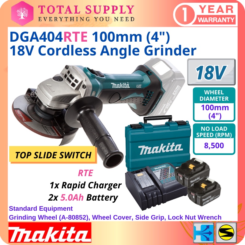 DGA404 MAKITA 100mm (4") 18V Cordless Angle Grinder 4 INCH DGA404Z ...