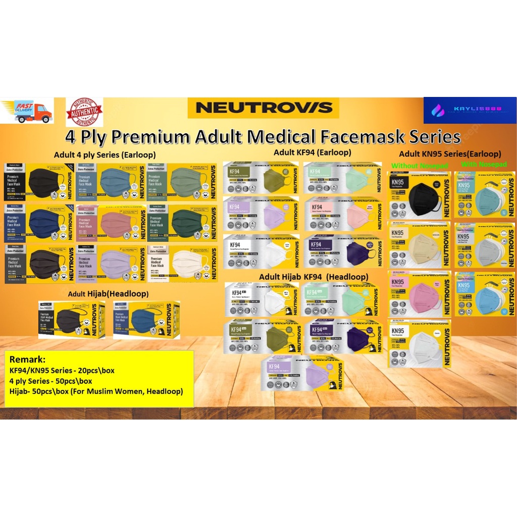 Neutrovis 4 Ply Premium Adult Medical Facemask Full Range | Shopee Malaysia