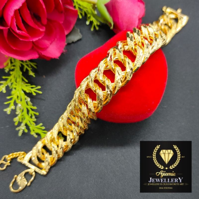 🔥COP916 HOT DESIGN🔥GELANG LIPAN & COCO KAIT 1.6CM (SUASA) | Shopee Malaysia