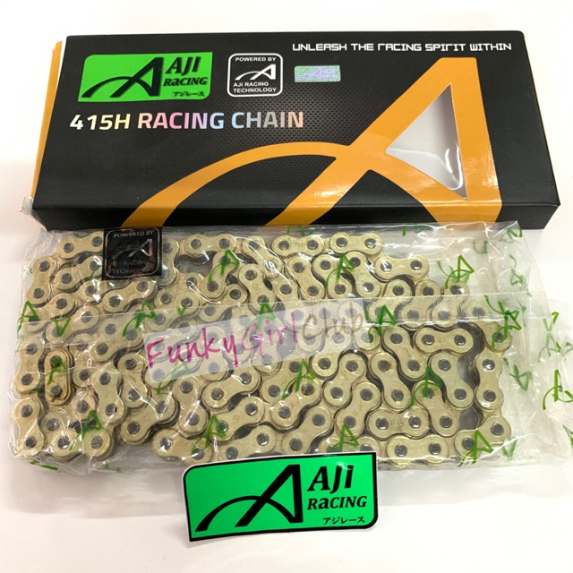 AJI RACING GOLDEN CHAIN 415H 122L / 132L ALL GOLD 415 | Shopee Malaysia