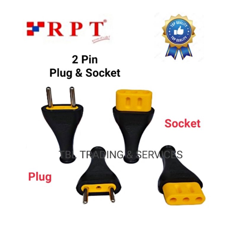 2 Round Pin Plug & Socket 250v | Shopee Malaysia