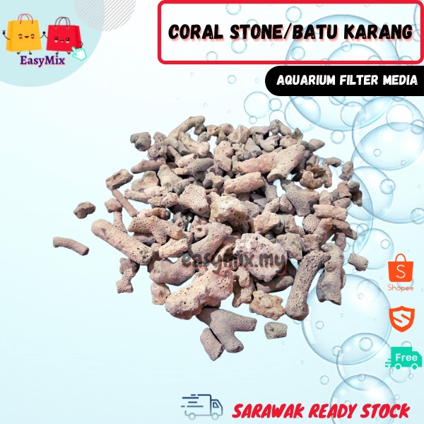 Coral Stone Aquarium Aqua scaping Filter Media Stone 珊瑚石 | Shopee Malaysia