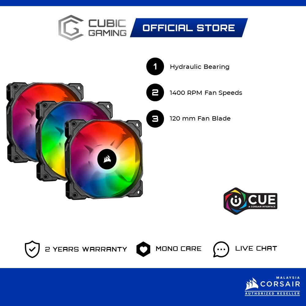 CORSAIR iCUE SP120 RGB Pro High Performance Desktop Cooling Fan ...