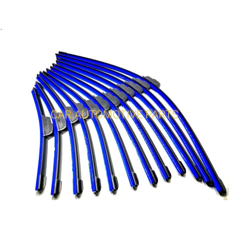 WIPER BLADE "BLUE SILICONE" SOFT ALMOST MODEL UNIVERSEL U CLIP 12" - 28 ...