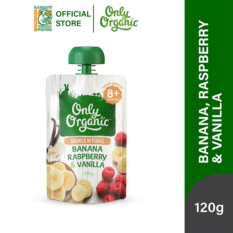 Only Organic Banana, Raspberry & Vanilla (120g) | Shopee Malaysia