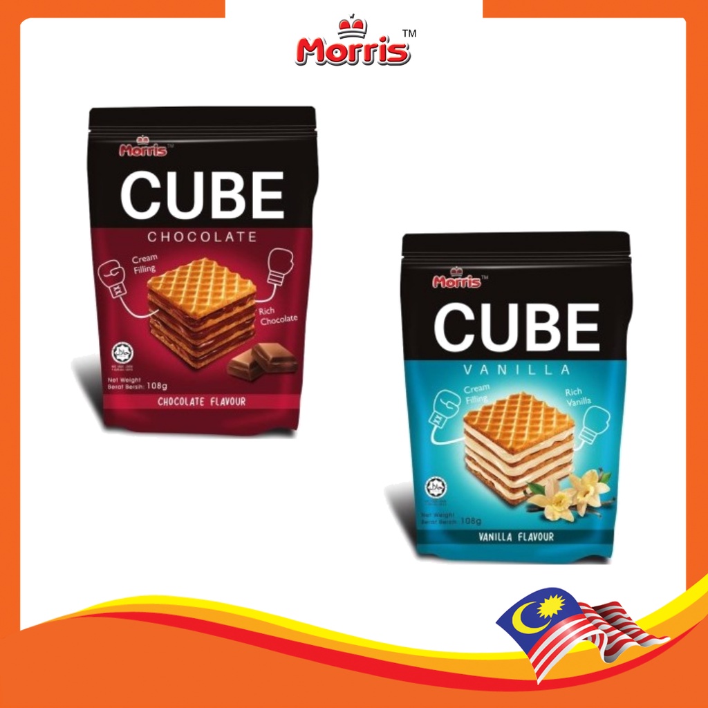 MORRIS WAFER CUBE 108G WITH CHOCOLATE CREAM AND VANILLA CREAM | Shopee ...