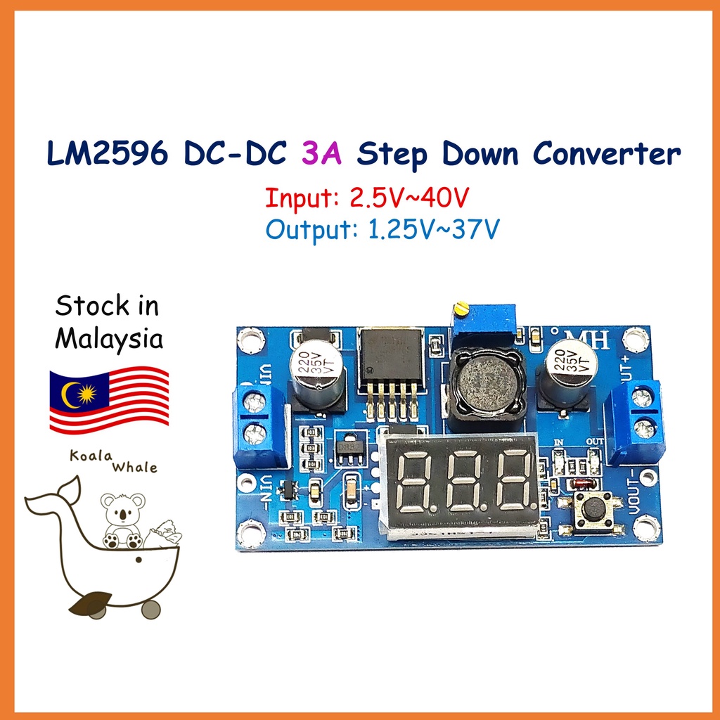 LM2596 DC-DC DC 3A Step Down Converter Voltage Adjustable Buck ... LM2596 DC-DC DC 3A Step Down Converter Voltage Adjustable Buck ...