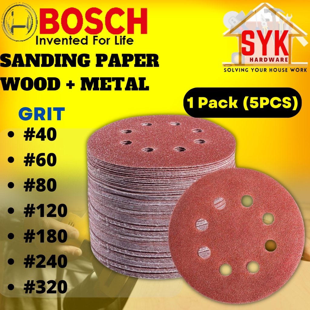SYK Bosch Sanding Paper Set with Hole Wood and Metal Polishing Paper ...