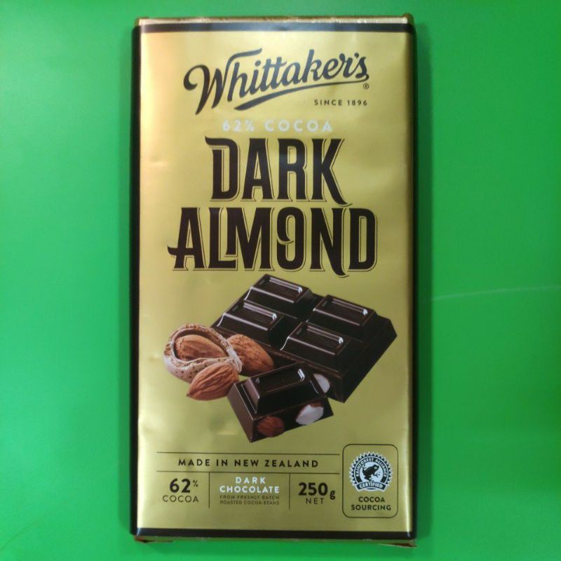 Whittaker's Big Tablet 250g Dark Almond 62 % cocoa (New Zealand ...
