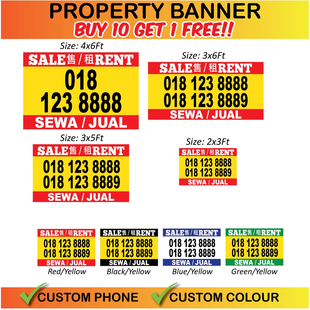 Custom Printing Banner Property / House For Sale / House For Rent ...