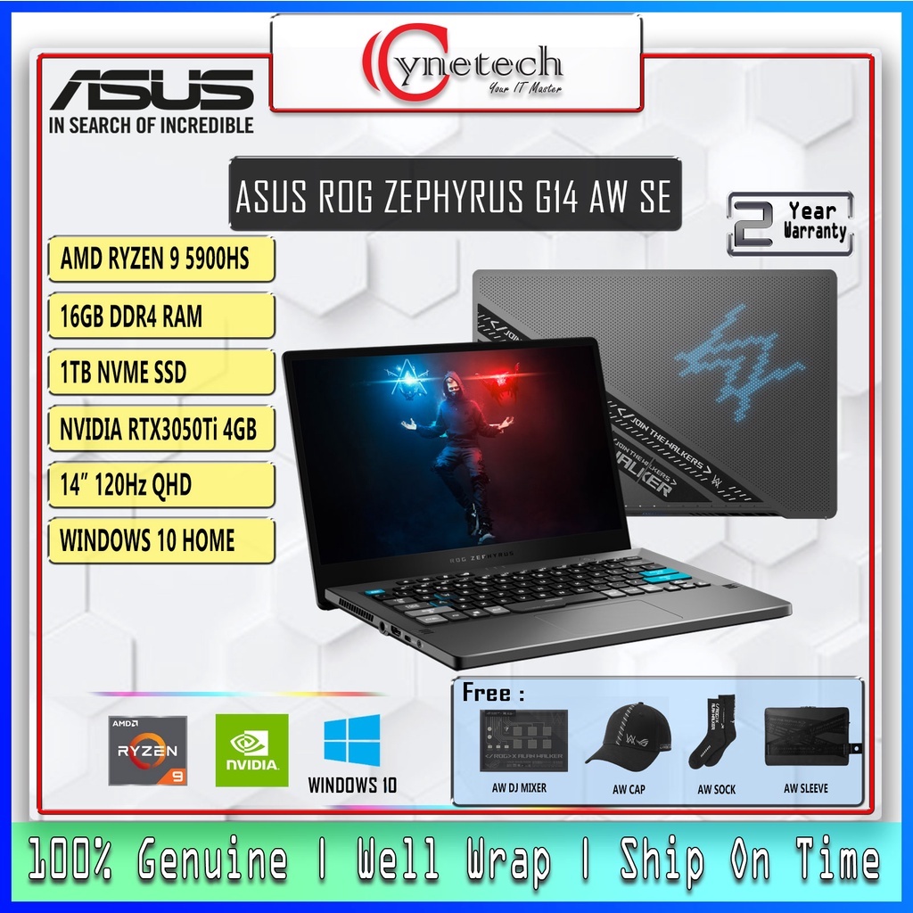 [Clearance] ASUS ROG ZEPHYRUS G14 AW SE GA401Q-ECK2081TS [5900HS/16GB ...