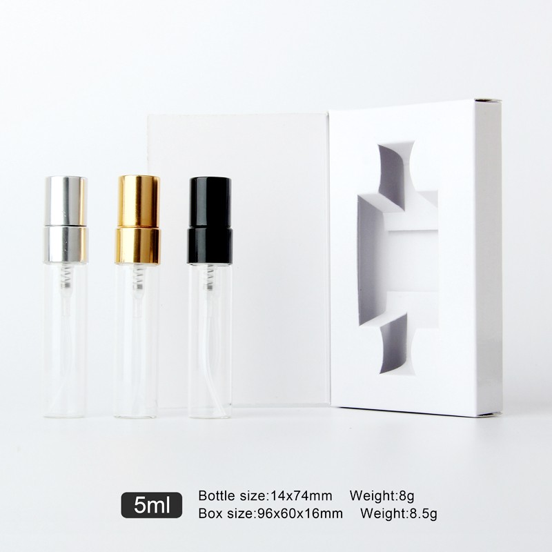 100 Pieces/Lot 5ML Customizable Paper Boxes And Glass Perfume Bottle ...