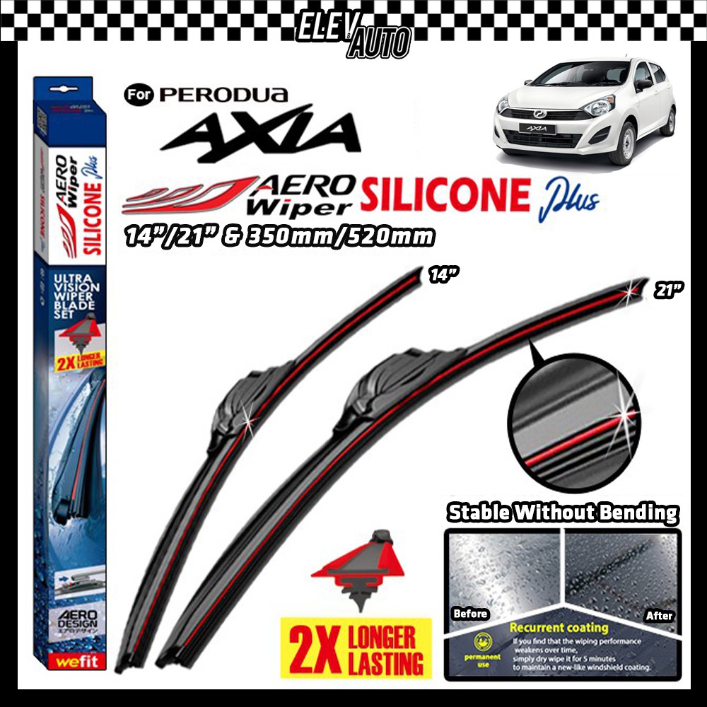 Perodua Axia AERO SILICONE PLUS Windscreen Coating Wiper (14"/21 ...