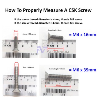 SUS 304 - M4 M5 M6 M8 Hex CSK Socket Countersunk Flat Head Stainless ...
