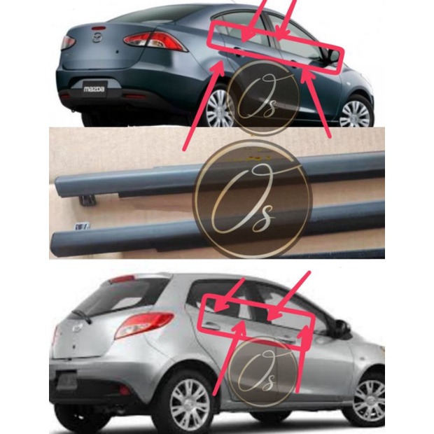Mazda 2 DE sedan hatchback 09-13 Door Glass Moulding Lining Rubber ...