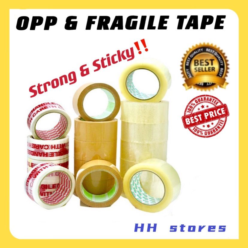 OPP & FRAGILE TAPE 48MM X 90 YARDS / QUALITY PACKAGING TAPE / SELEFON ...