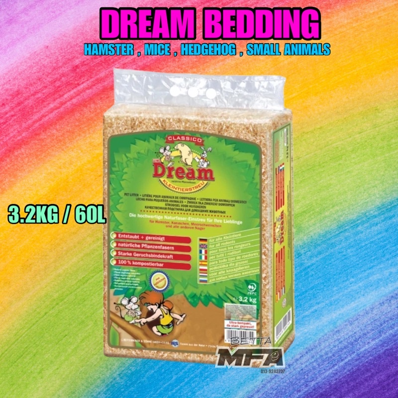 DREAM BEDDING 3.2KG / 60L- FOR HAMSTER , MICE , HEDGEHOG & SMALL ...