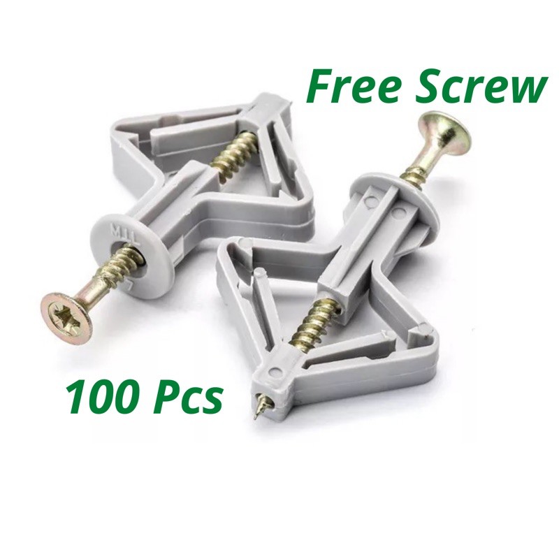 100pcs High Quality Plastic Nylon Toggle Anchor Butterfly Wall Plug ...