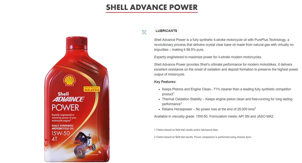 Minyak Moto shell Original 100% Shell ax3 ax7 10W-40 4t shell advance ...
