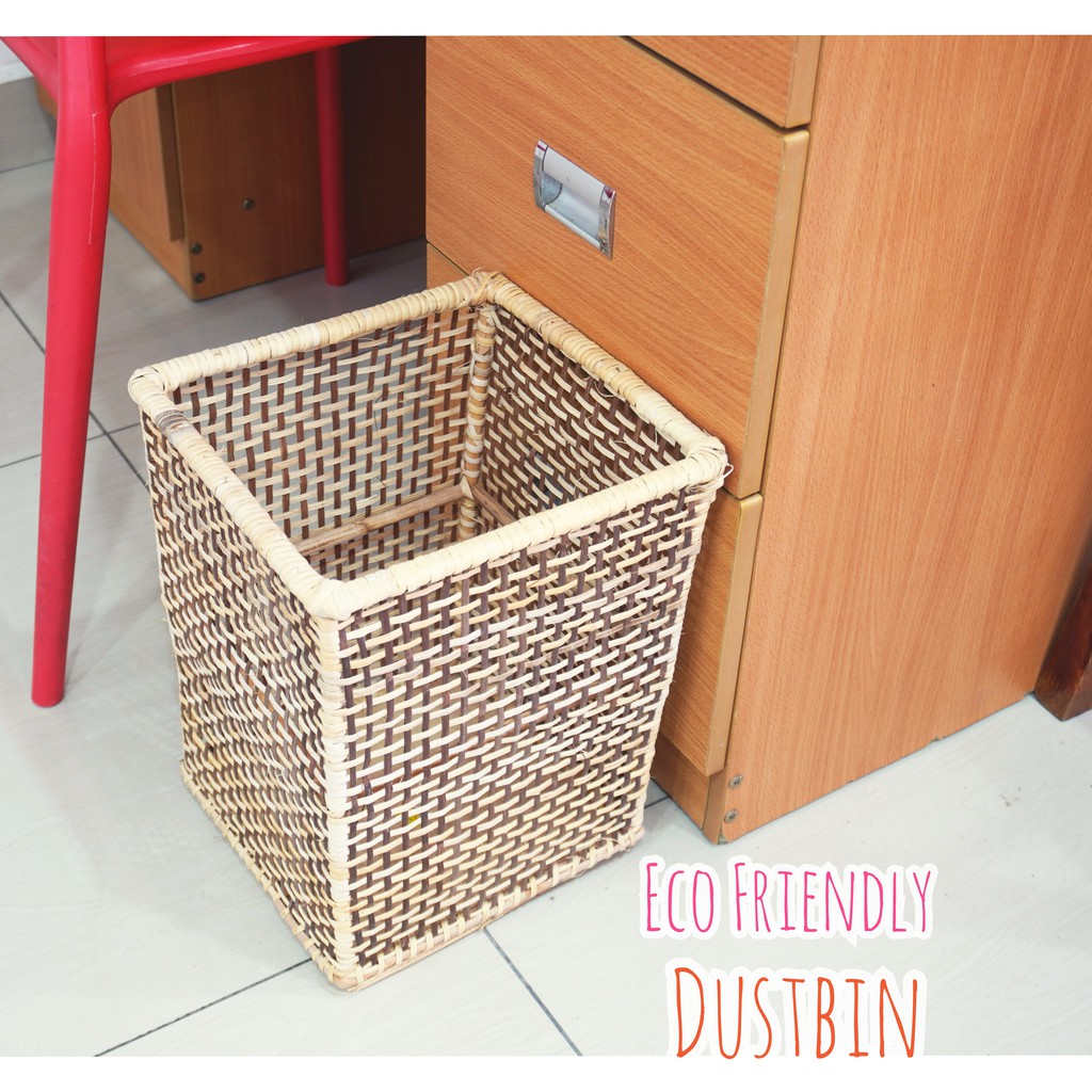 Office Room House Rattan Dustbin Deco Natural Plant Cute 🏘️ | Shopee ...