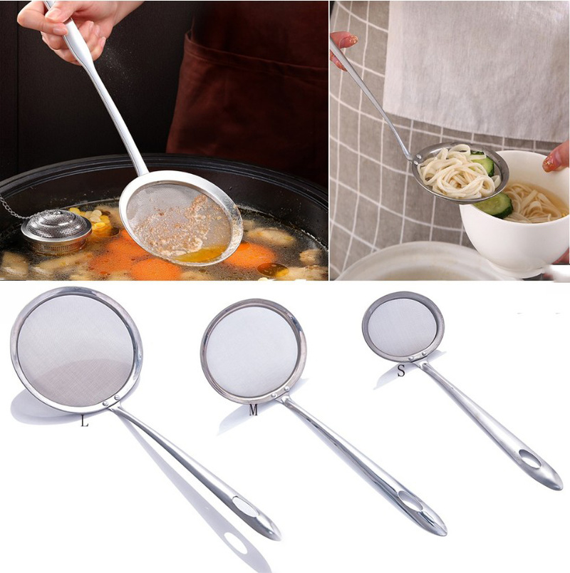 Stainless Steel Fine Mesh Filter Spoon/ Hot Pot Noodles Soup Skimmer ...