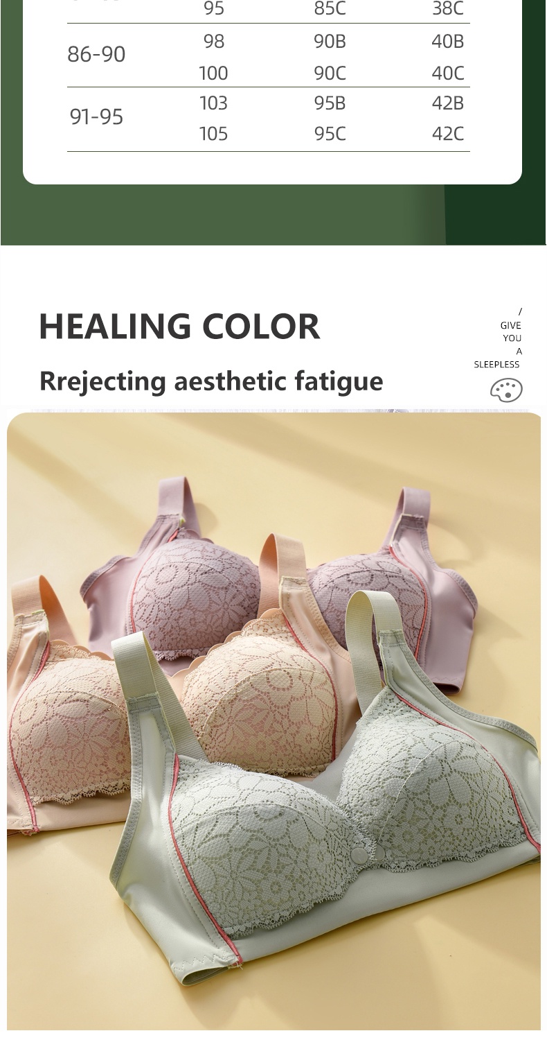 [ READY STOCK ] Nursing Bra Lace Front Buckle C Cup Women Bra Push Up ...