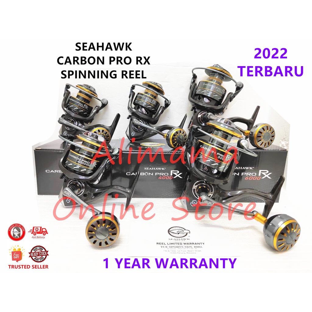 2022 SEAHAWK CARBON PRO RX SPINNING REEL FREE SWIVEL + HOOK | Shopee ...