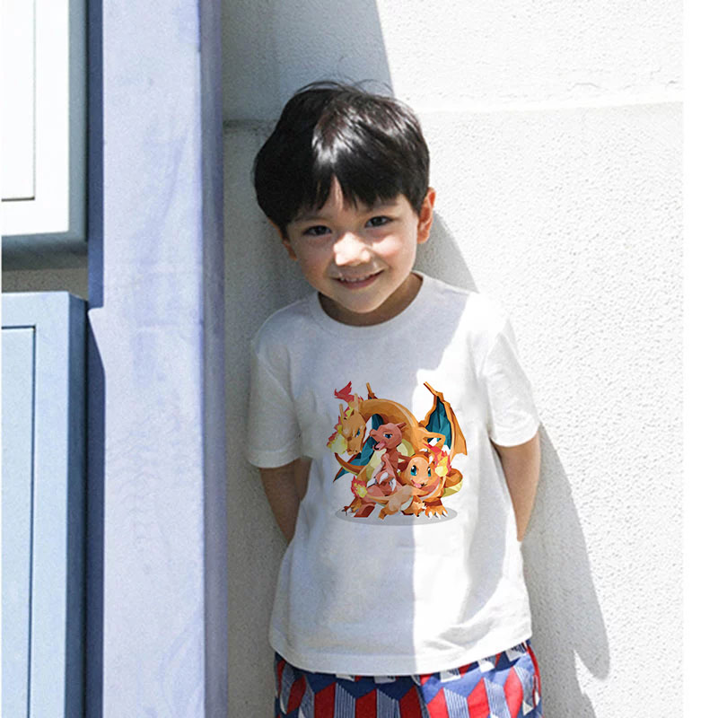 Pokemon Kids Clothes Evolution Pikachu Squirtle Charizard T-shirt for ...