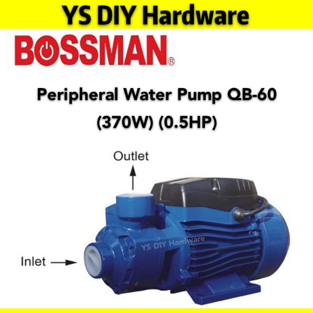 BOSSMAN BQB-60 1" x 0.5HP Peripheral Water Pump (370W) BQB60 | Shopee ...