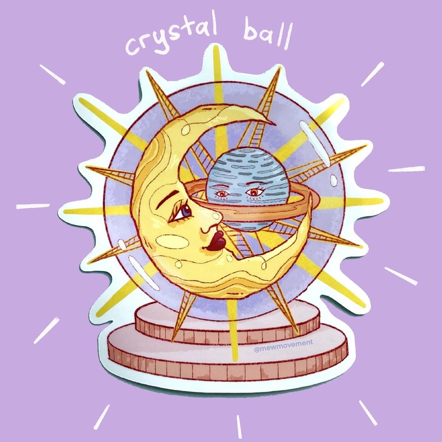 Magic crystal ball sticker, Magic Sticker, Aesthetic Sticker, Laptop ...