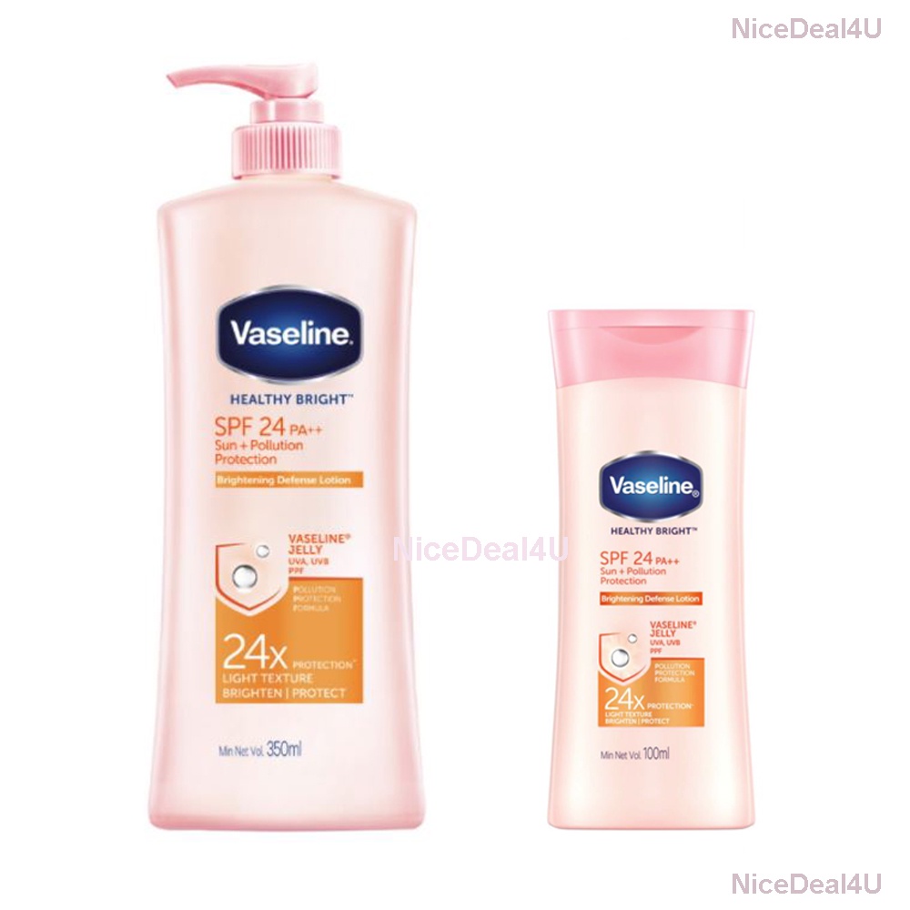 Vaseline Healthy Bright SPF24 PA++ Brightening Defense Lotion Sun Protection Body Skincare 100 ...