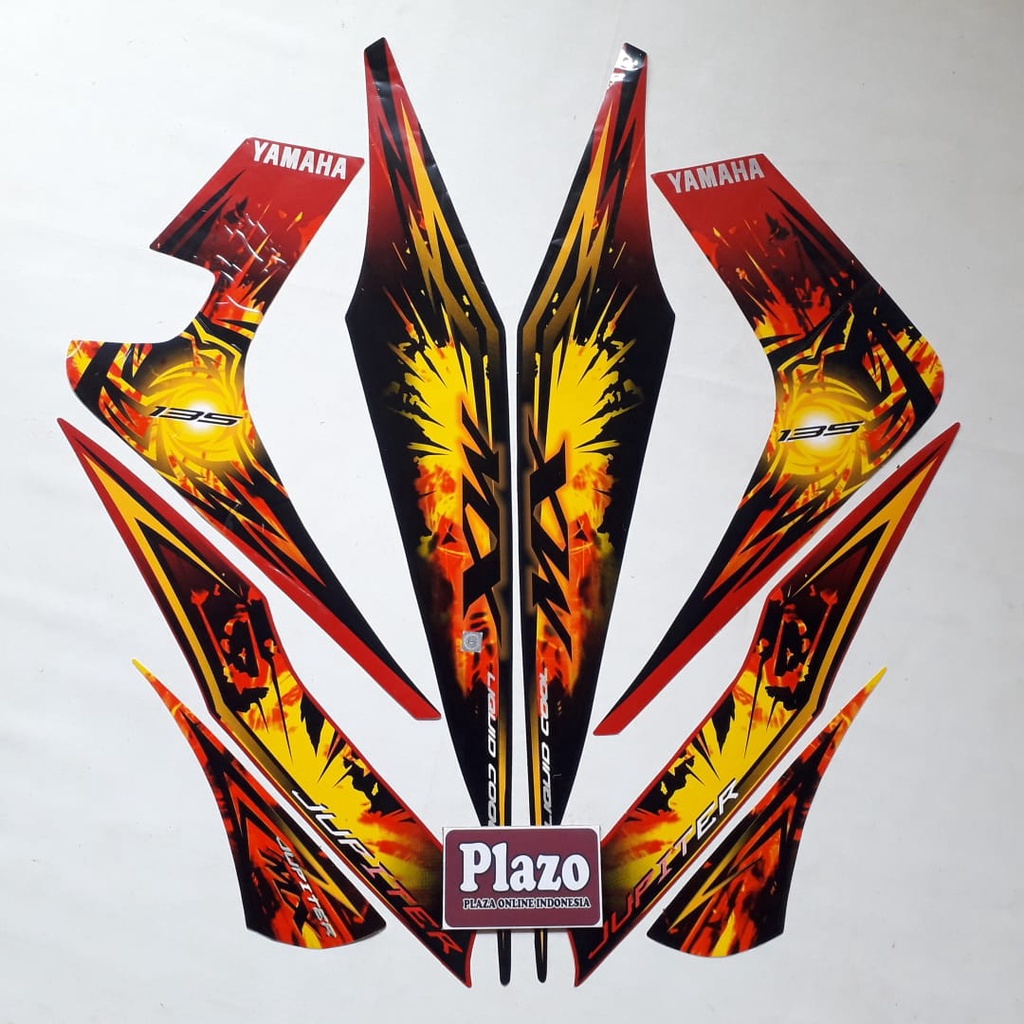 MERAH 2009 yamaha jupiter mx std black and red body trim striping ...