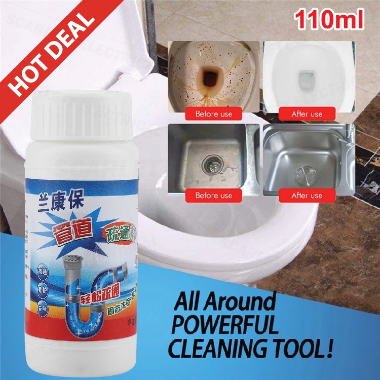 110ml Anti Clogged Agent Powder Pipe Unblocker Drainage Remover Basin ...