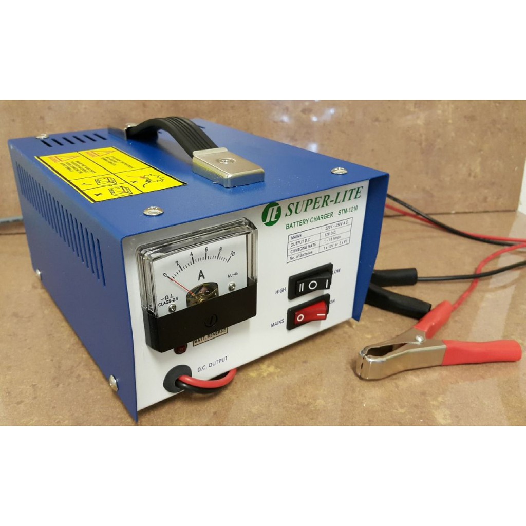 SUPERLITE STM-1210 Battery Charger Charging Current:Max 10A | Shopee ...