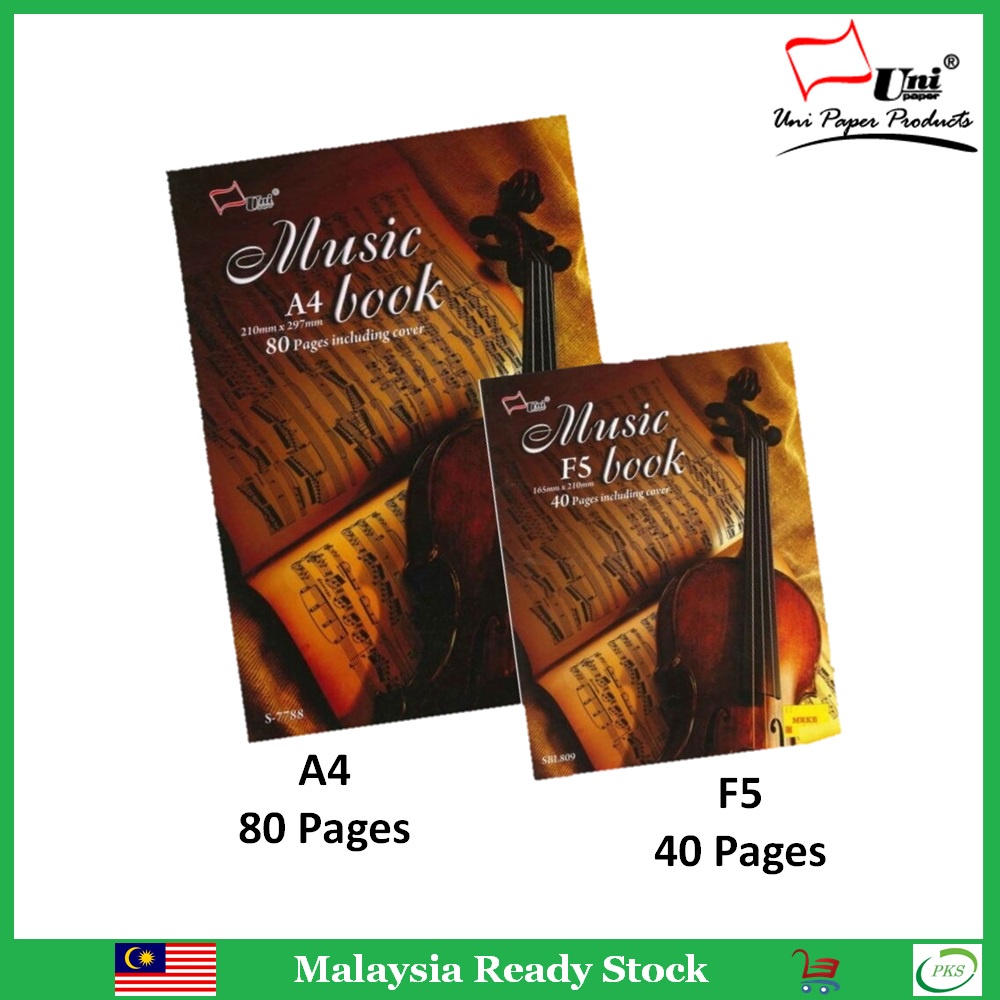 Uni Paper Music Book F5 40pgs / A4 80pgs Buku Musik (SBL-809/S-7788 ...