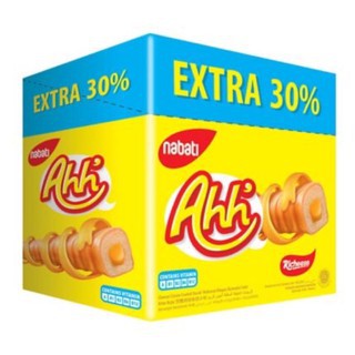 Richeese Nabati Ahh' Cheese Cream Coated Snack Extra 30% 143g (20 x 5 ...