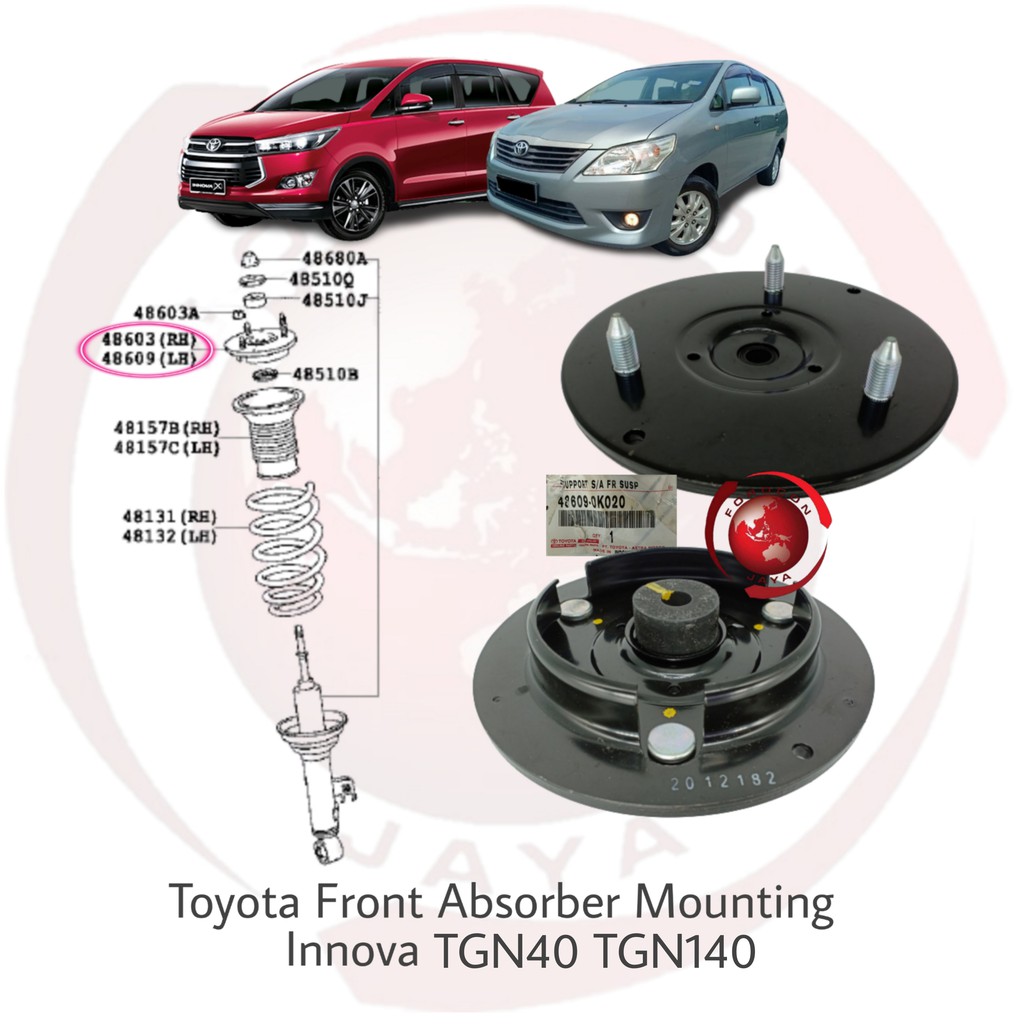 Toyota Innova Front Absorber Mounting (1 piece) TGN40 TGN140 48609 ...