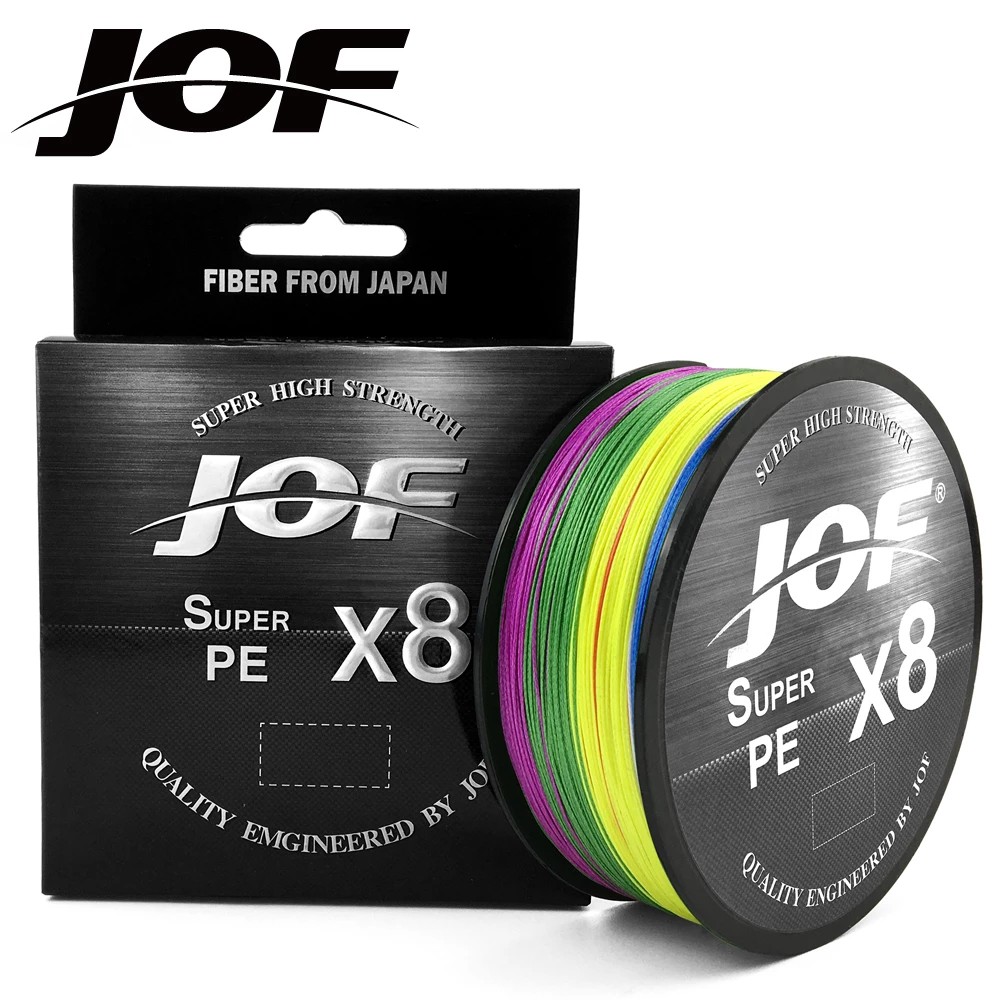 JOF X8 100M 150M 300M 500M Braided Fishing Line 8 Strands MultiColor Multifilament Saltwater PE ...