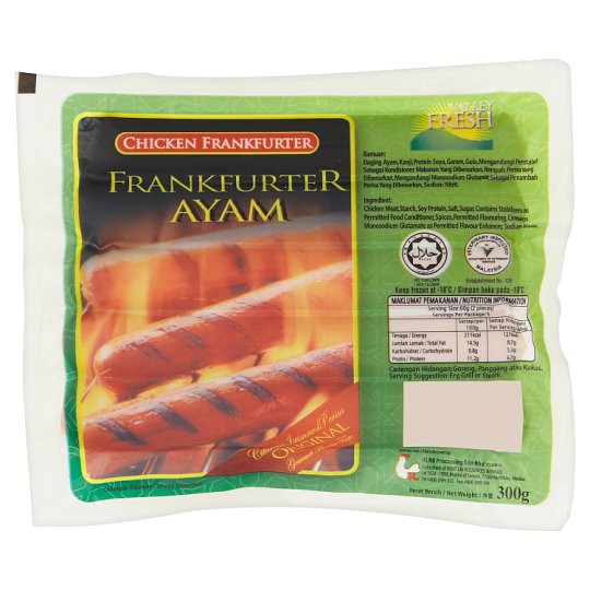 Valley Fresh Premium Chicken Frankfurter Original Sausage Sosej Ayam ...