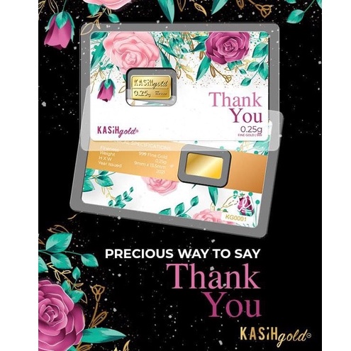 [GOLD BAR] 0.25G TEMA THANK YOU V3@KASIH GOLD | Shopee Malaysia