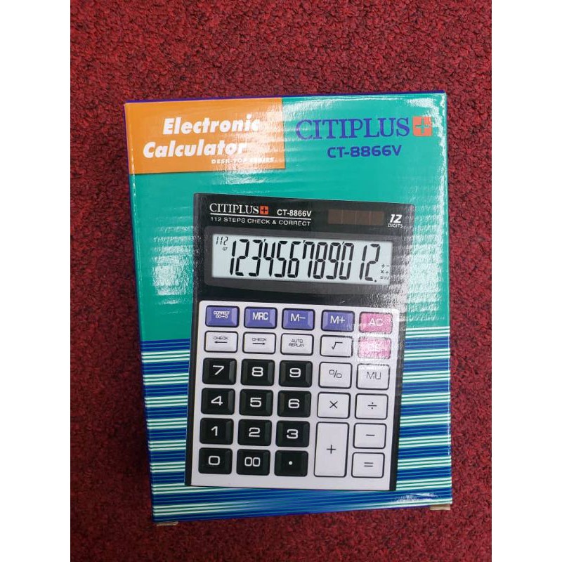 CITIPLUS Electronic Calculator CT-8866V II 12-Digit Electronic Solar ...
