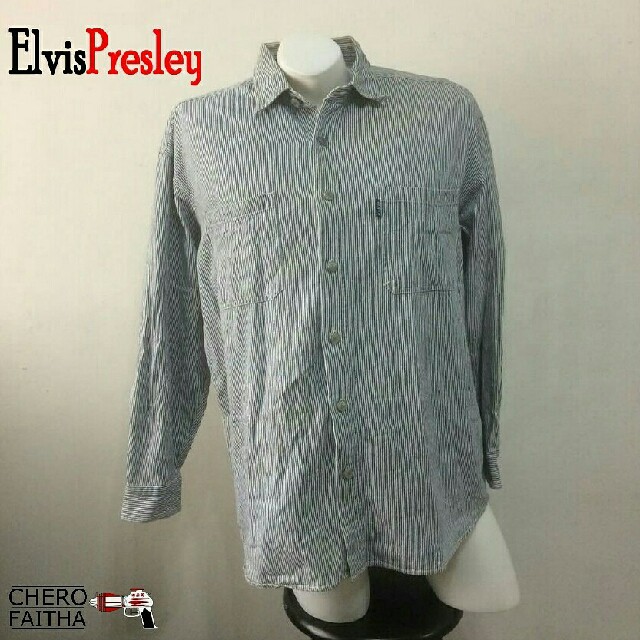 CRFT664 Elvis Presley collar button down flannel shirt | Shopee Malaysia