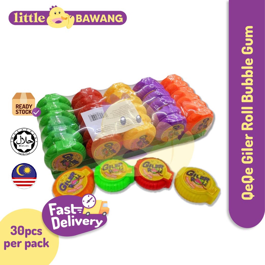 QeQe Giler Roll Bubble Gum 30pcs per pack Jomei Bubble Gum Mixed Fruit ...