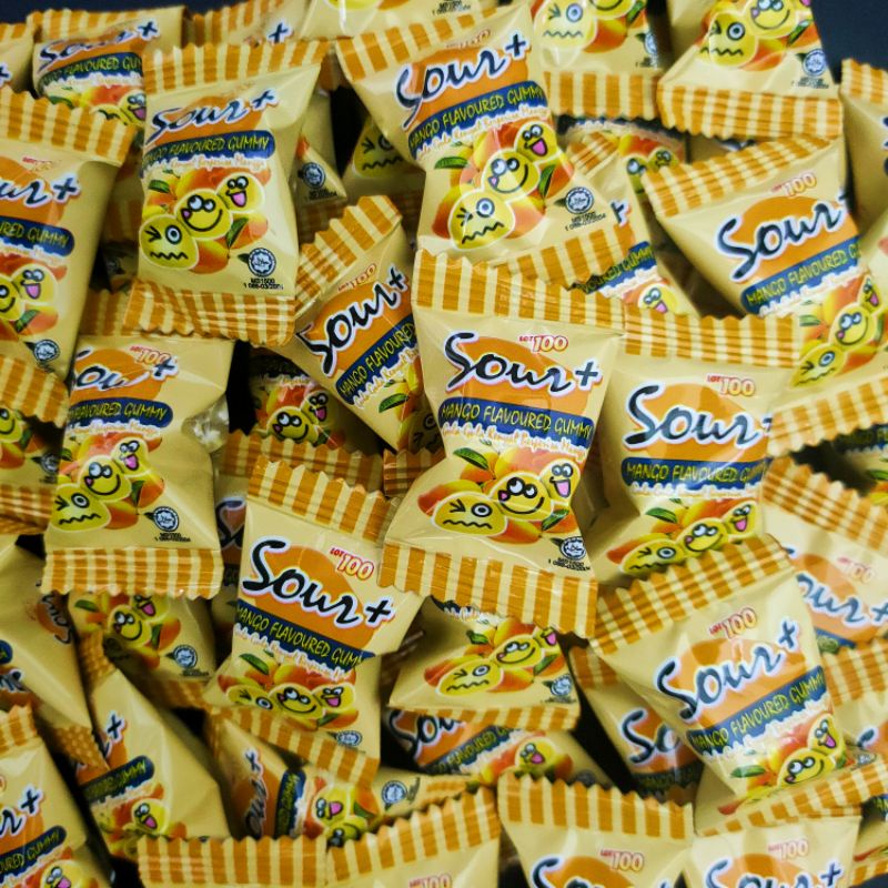 Lot 100 Sour+ Gummy Assorted (25pcs / 50pcs) / Gula-gula Jelly Asam ...