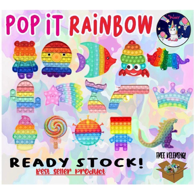 Pop it RAINBOW/pop it fidget/ tiktok viral Toys/Current Toys | Shopee ...