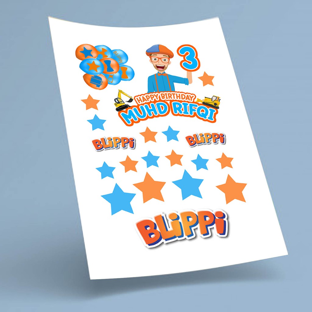 BLIPPI CUSTOM NAME & AGE [JPEG FORMAT/FILE] [CAKE TOPPER] [PRINT ...
