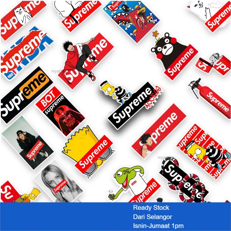 KLReady Supreme Logo Sticker Waterproof Anime Jujutsu Kaisen Demon ...