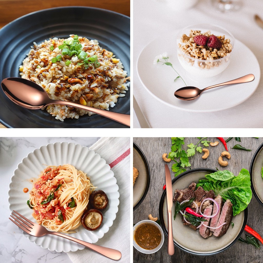 24pcs Set Sudu Garfu Cutlery Set Sudu Garfu Stainless Steel Gold ...